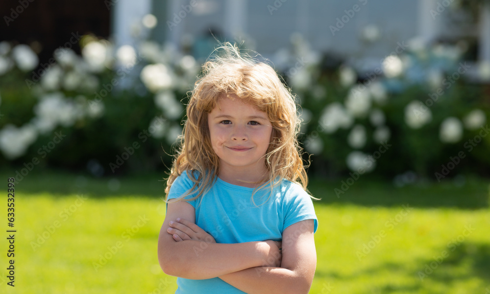 Little child play on summer backyard. Lifestyle portrait of cute kid ... Little child play on summer backyard. Lifestyle portrait of cute kid ...