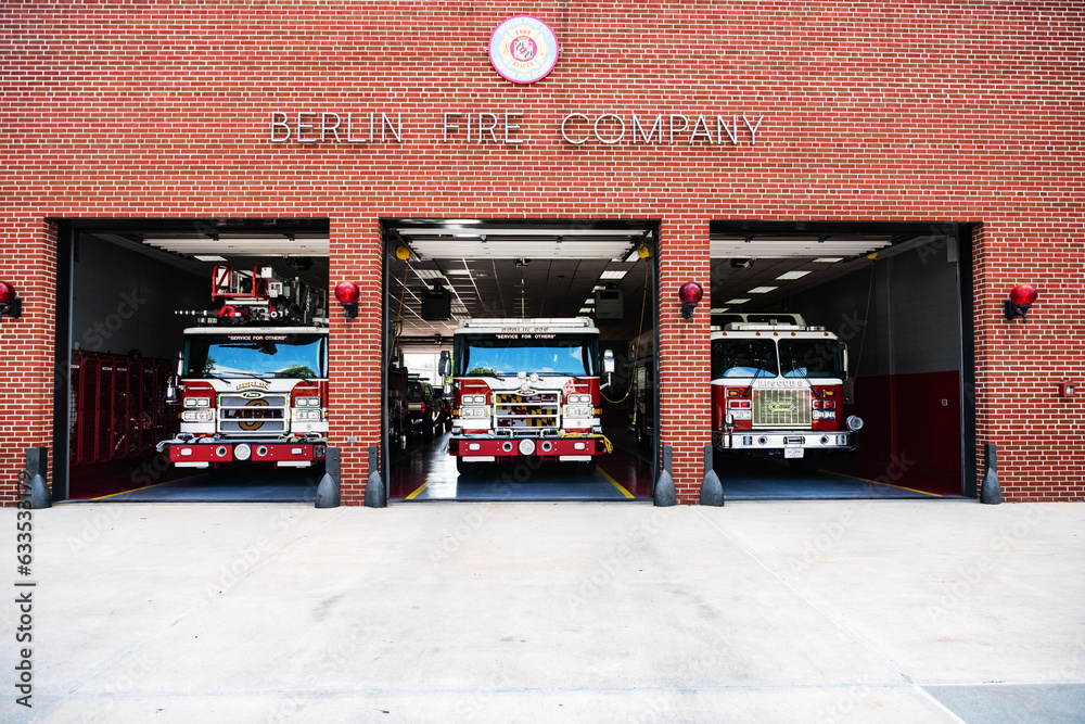 Berlin Fire Company. Fire station in a small town Berlin in Maryland ...