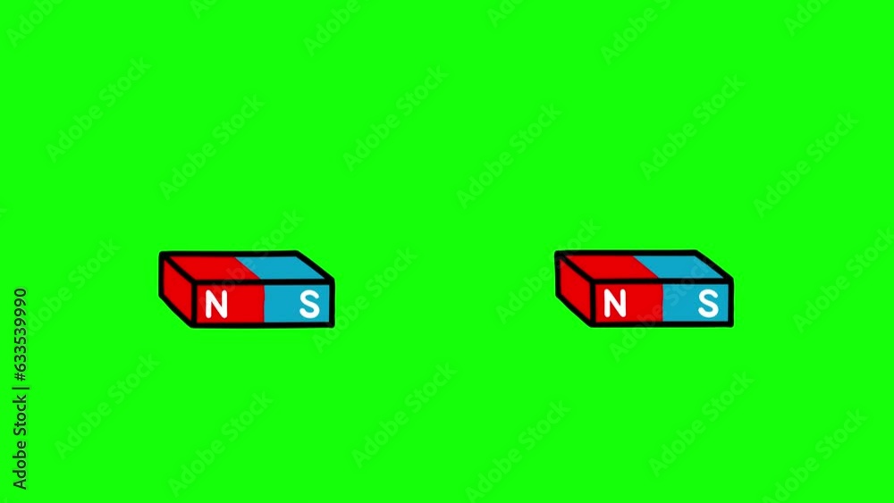 Magnets drawing blue red version attraction greenbox isolated. Physics ...