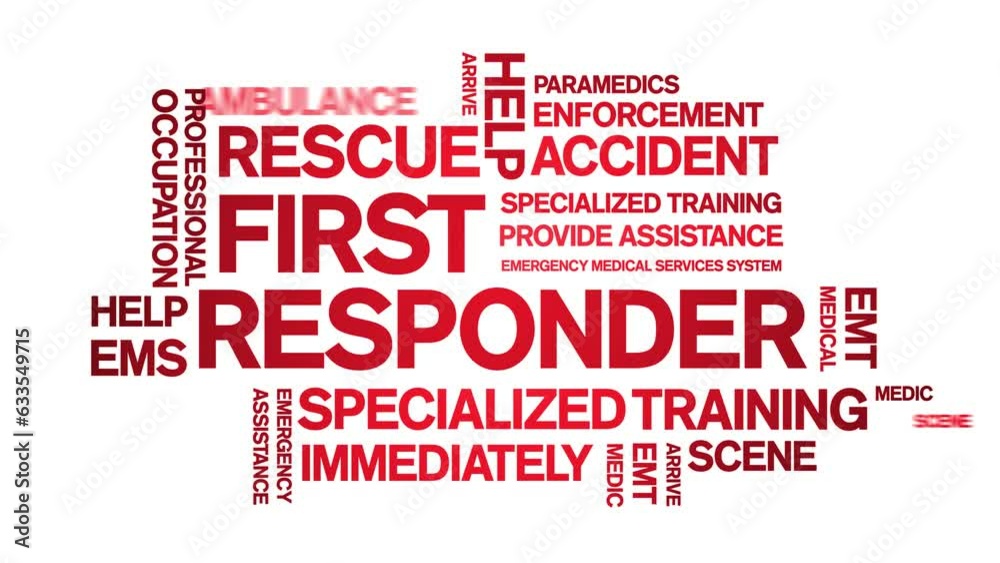 First Responder animated tag word cloud;text design animation kinetic ...