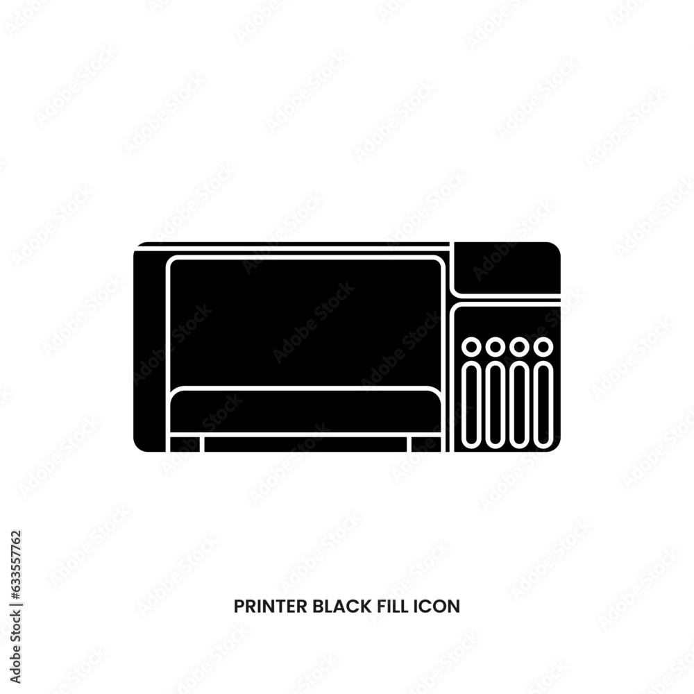 Inkjet Printer black fill icon. Trendy style vector illustration of All ...