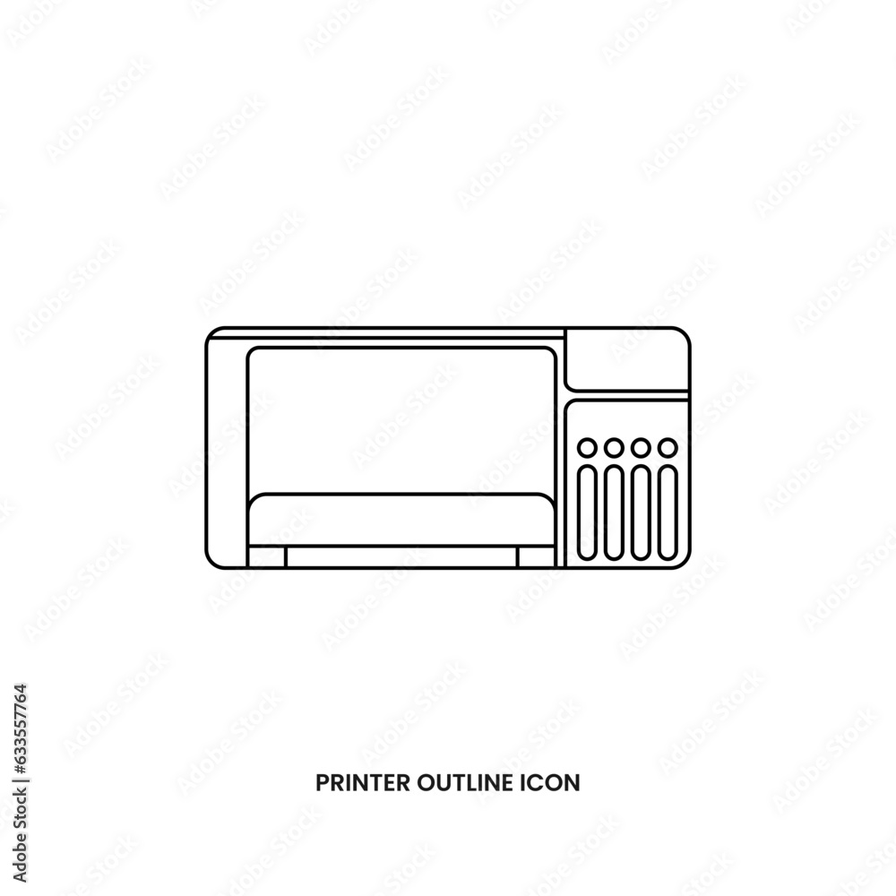 Inkjet Printer outline icon. Trendy style vector illustration of All in ...