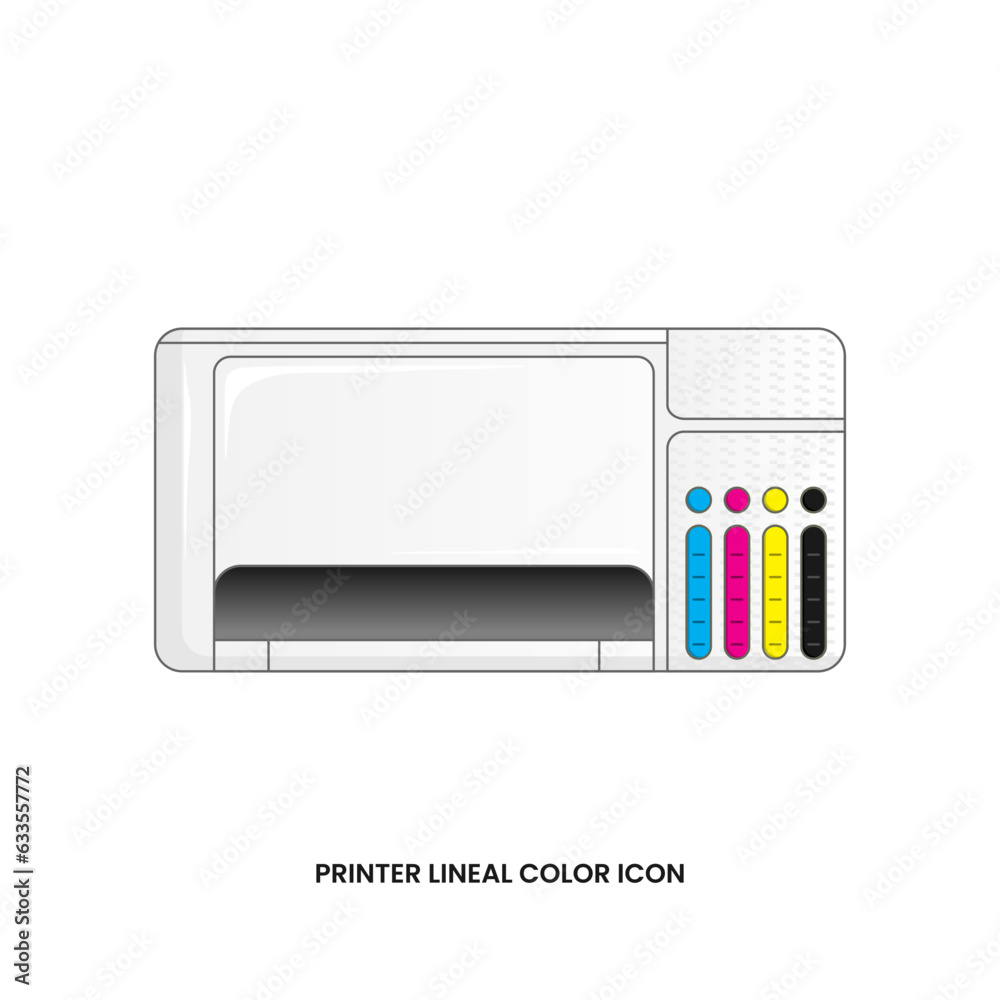 Inkjet Printer lineal color icon. Trendy style vector illustration of ...