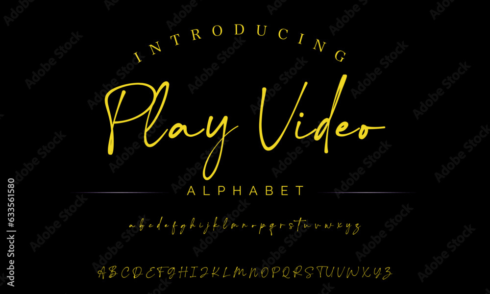 Play Video Signature Font Calligraphy Logotype Script Brush Font Type ...
