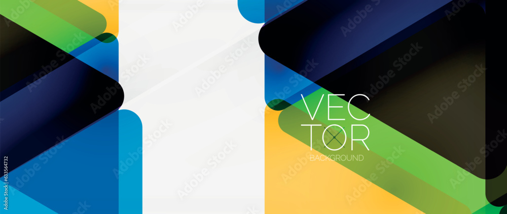 Abstract background. Color transparent triangles in mosaic style with ...