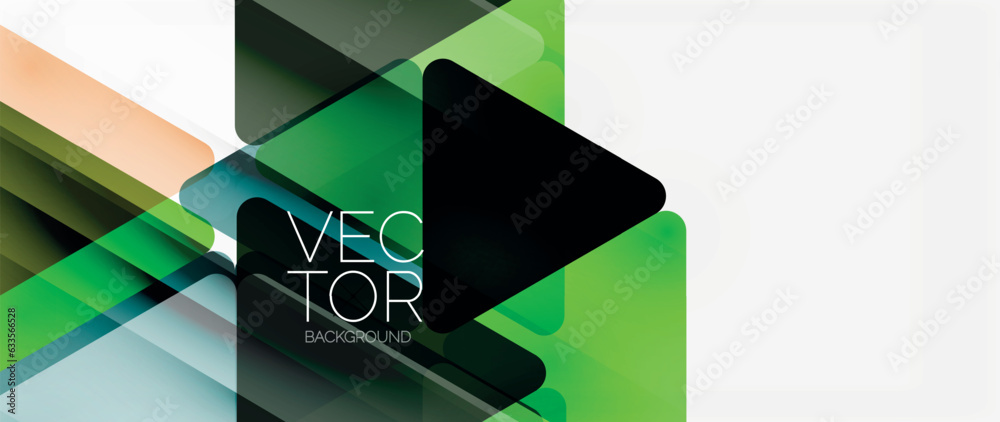 Abstract background. Color transparent triangles in mosaic style with ...