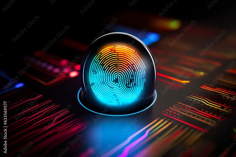 Fingerprint Authentication Button. Biometric Security. Identification ...