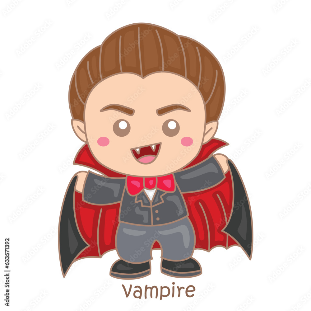 Alphabet V For Vampire Vocabulary School Lesson Cartoon Illustration ...
