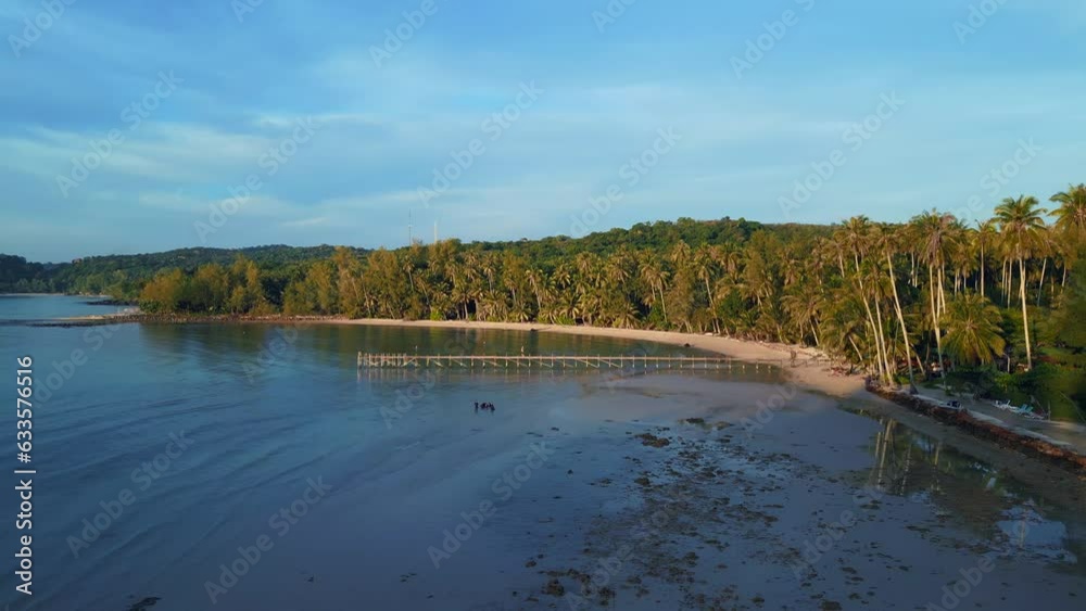 Dramatic aerial top view flight natural beach bay thailand, Wooden ...