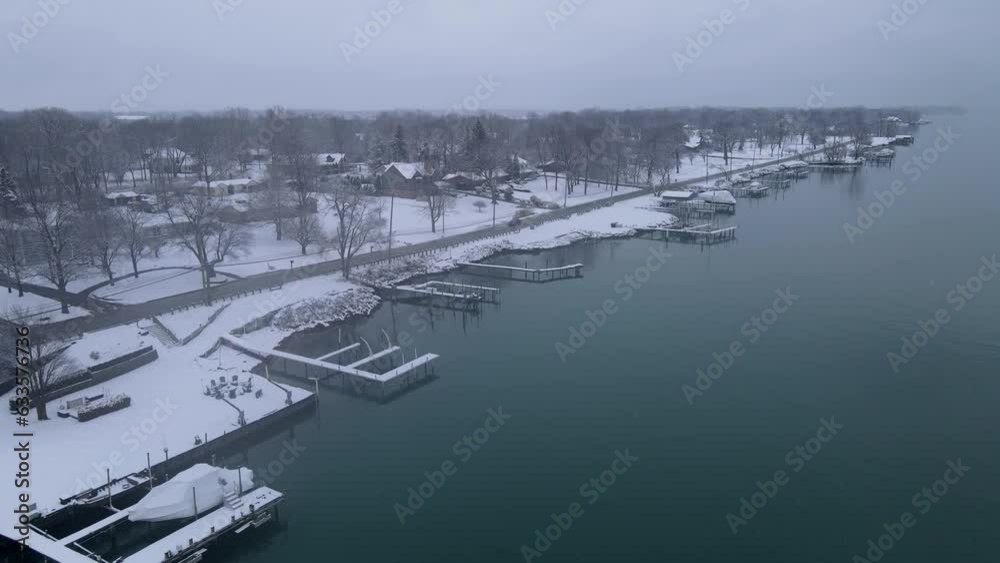 Grosse Ile Island on the Detroit River with private estates, aerial ...