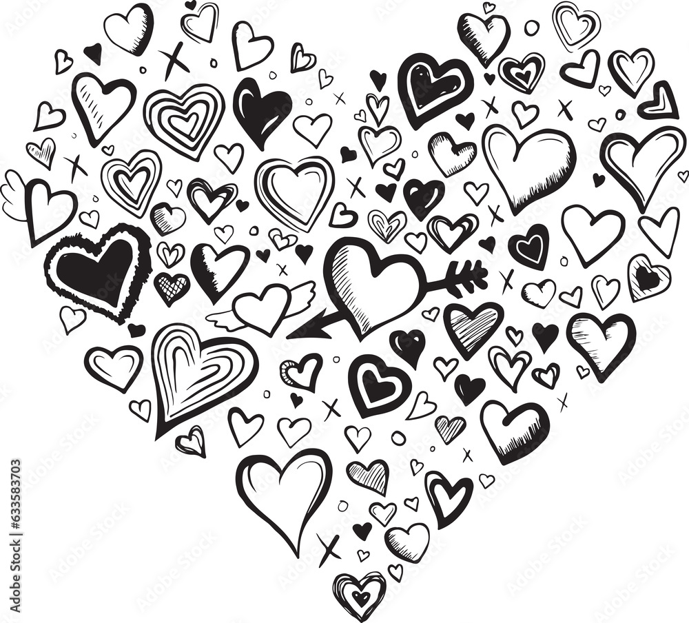 Digital png illustration of black heart on transparent background Stock ...