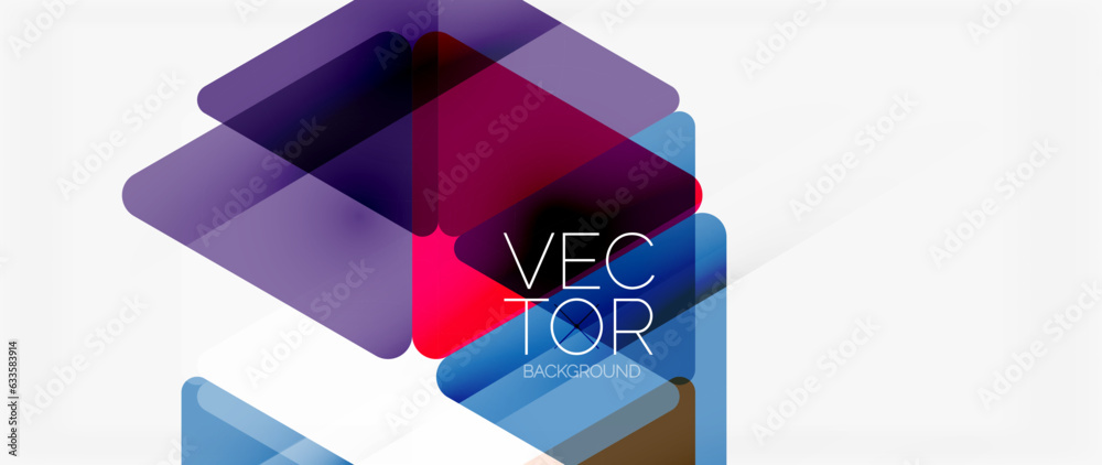 Abstract background. Color transparent triangles in mosaic style with ...