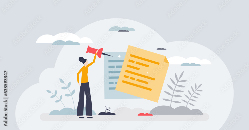 Event planning and time management with sticky notes tiny person ...