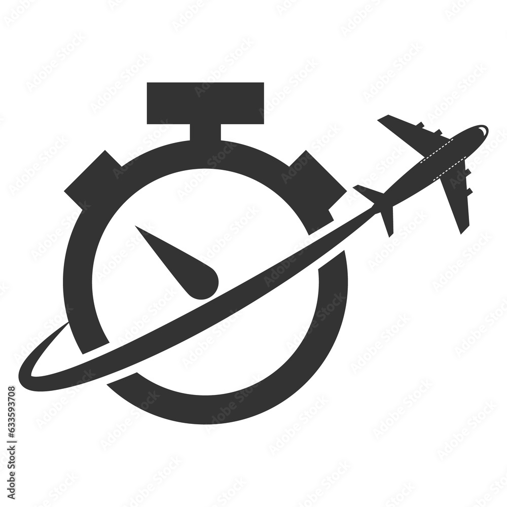Vector illustration of time travel icon in dark color and transparent ...