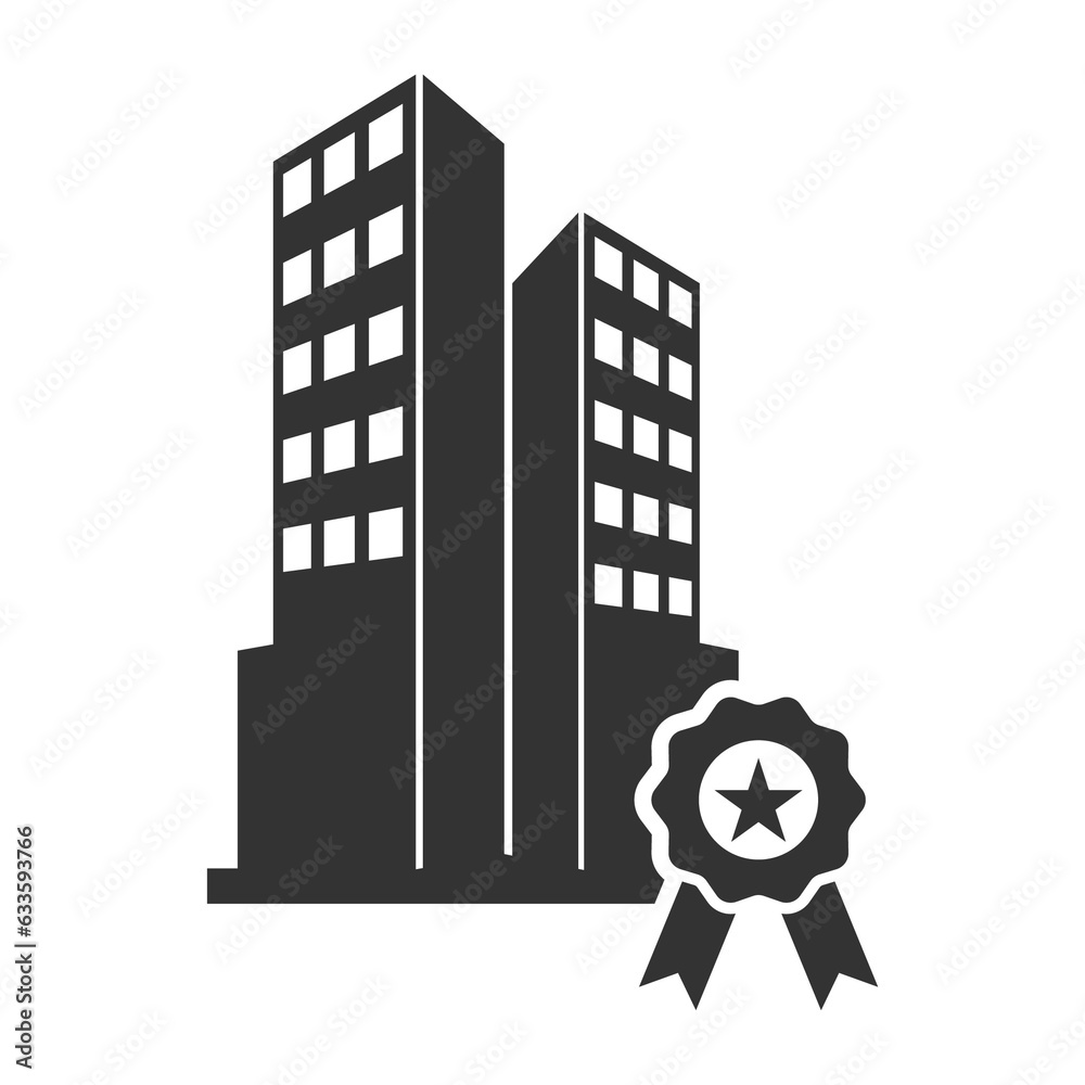 Vector illustration of hotel certificate icon in dark color and ...