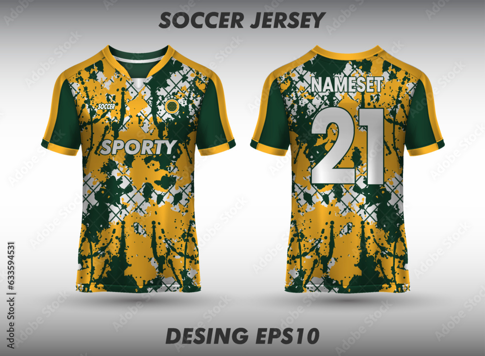 T-shirt sport design template for soccer jersey, football kit and tank ...