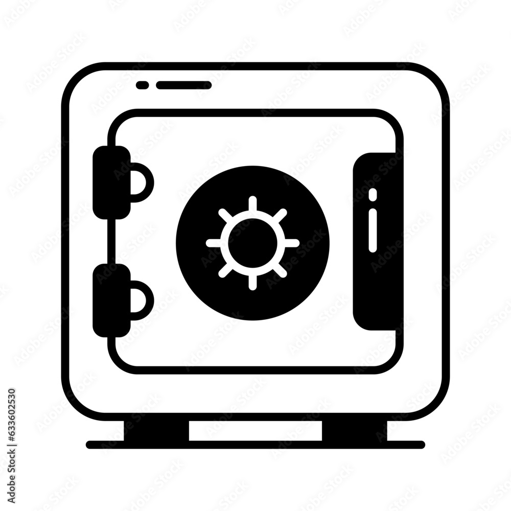 Bank vault for money saving, an icon of bank locker in editable style ...