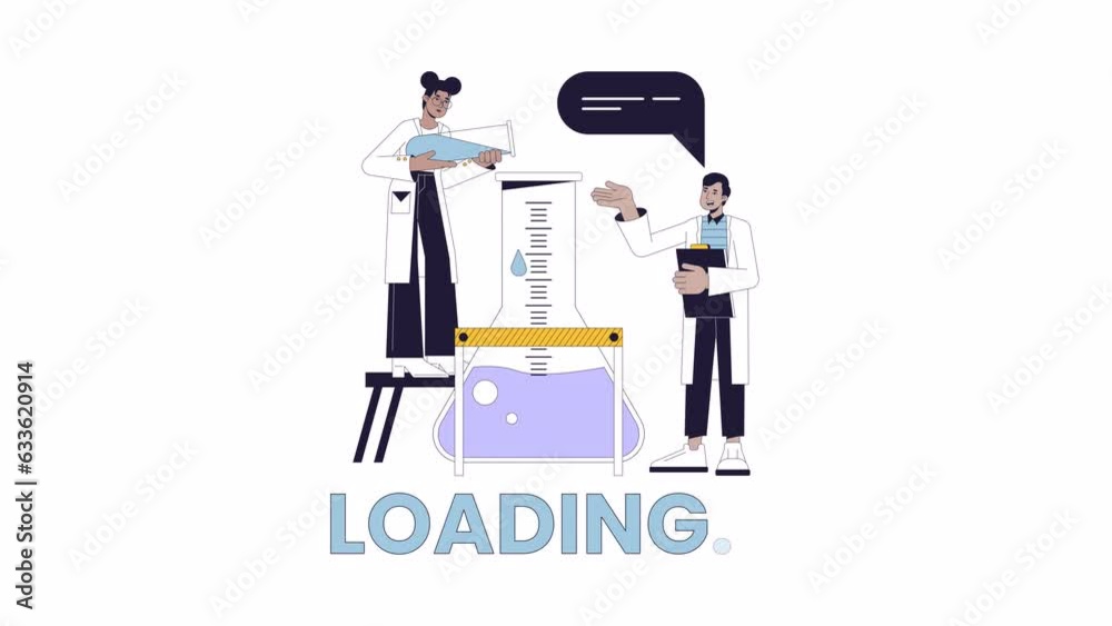 Lab technicians conducting chemical experiment line 2D loading ...