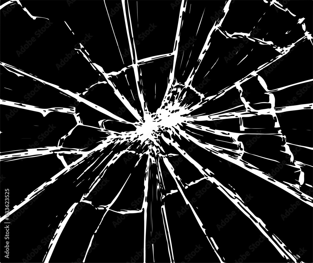 Broken glass frame, the cracks texture background, vector illustration ...