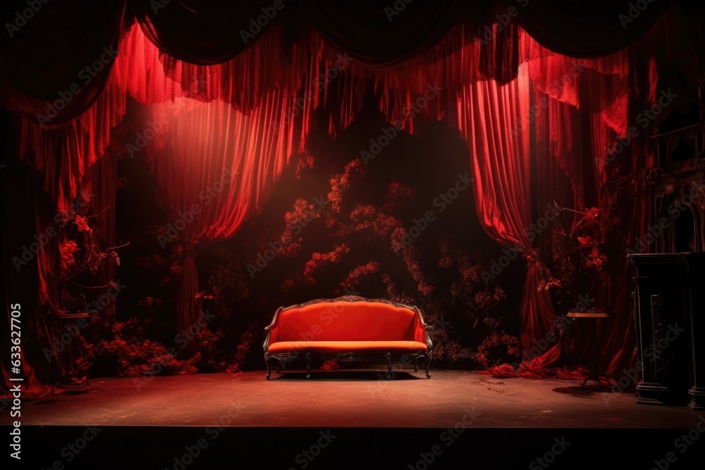 elegant flamenco stage with spotlight and curtains Stock Photo | Adobe ...