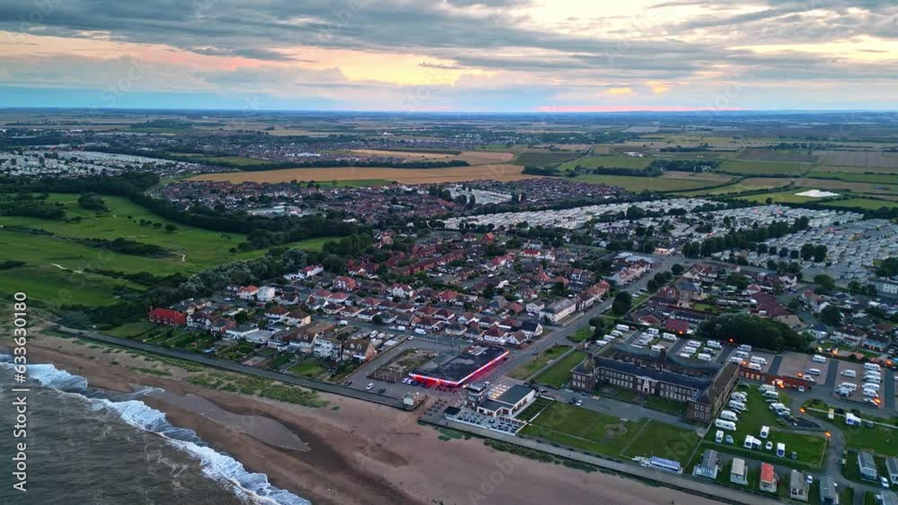 Witness the beauty of Skegness in summer sunset drone footage ...