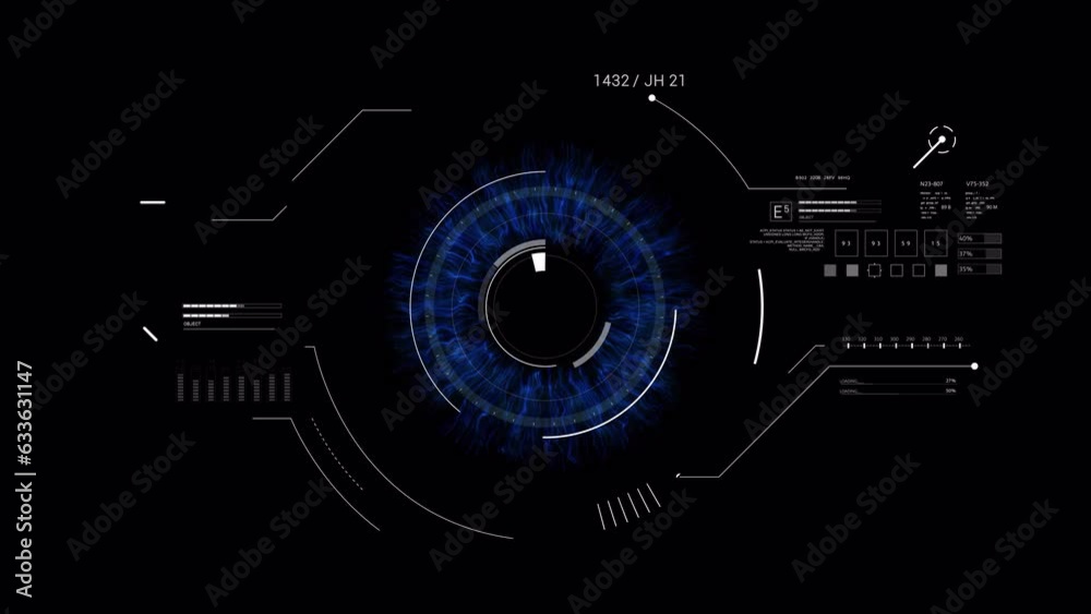 5 sec Appear HUD Eye. PNG Alpha.Eye Seamless digital technological HUD ...