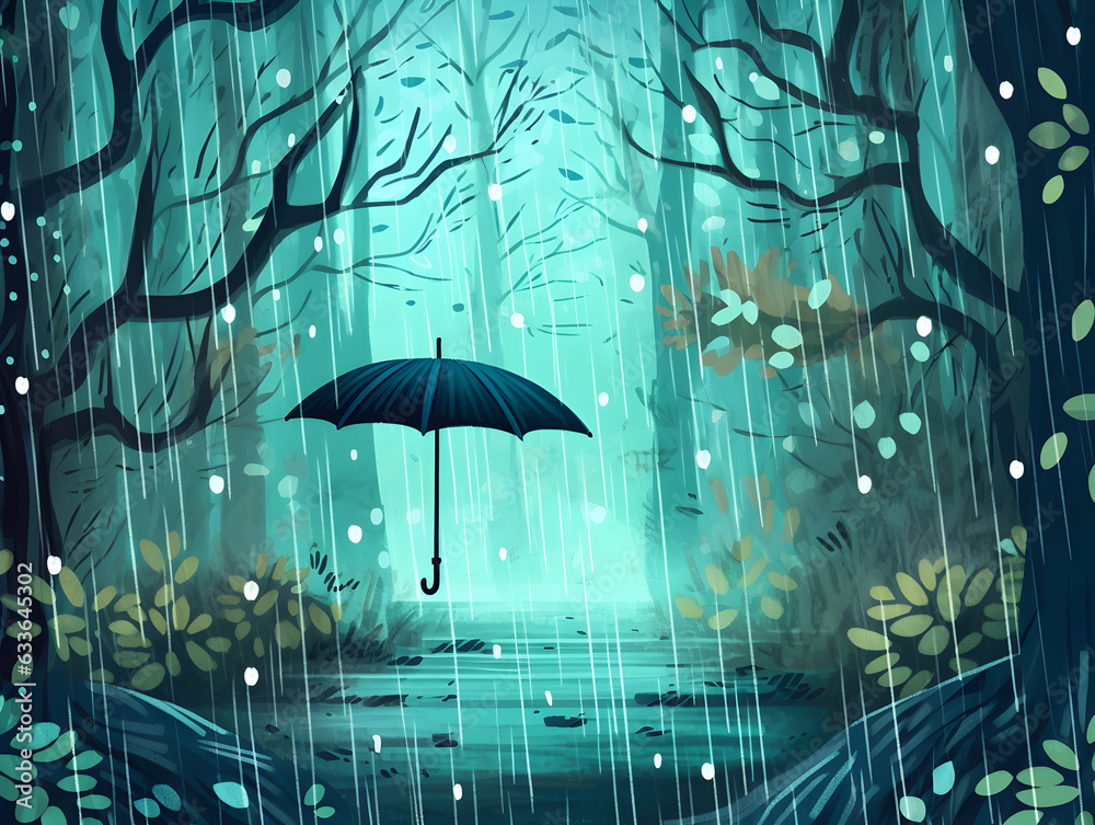 Rainy season banner background illustration Stock Illustration | Adobe ...