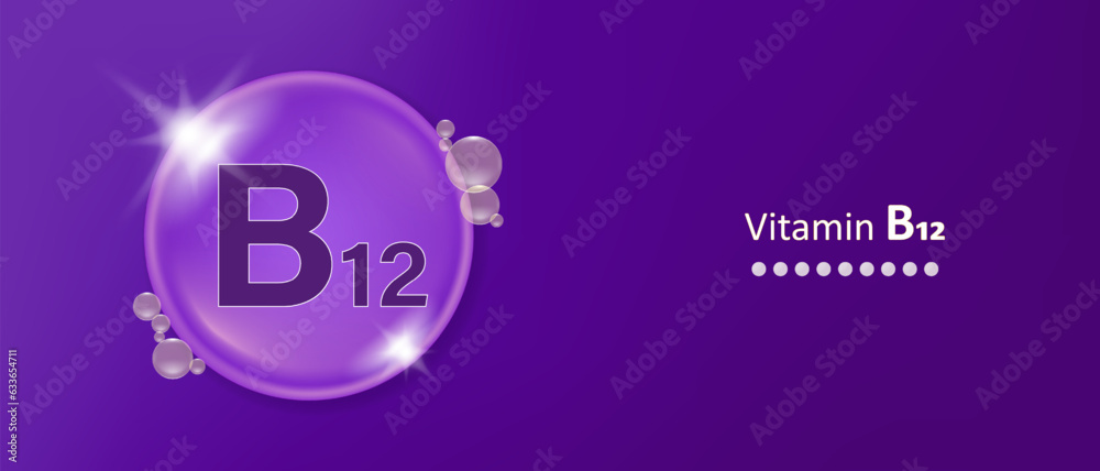Vitamin B12. Vitamin B12 banner for advertising, health, medical ...