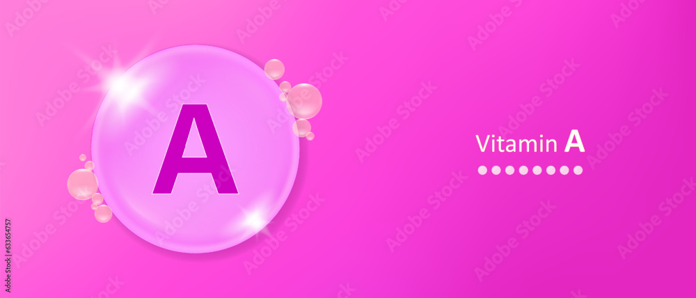 Vitamin A. Vitamin A banner for advertising, health, medical science ...