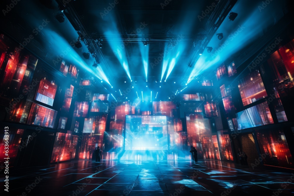 Stunning Projection Mapping Display, Generative AI Stock Photo | Adobe ...