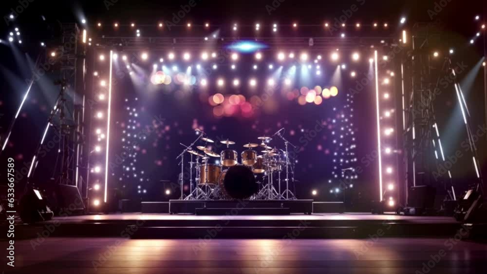 music concert stage at night seamless looping video background ...