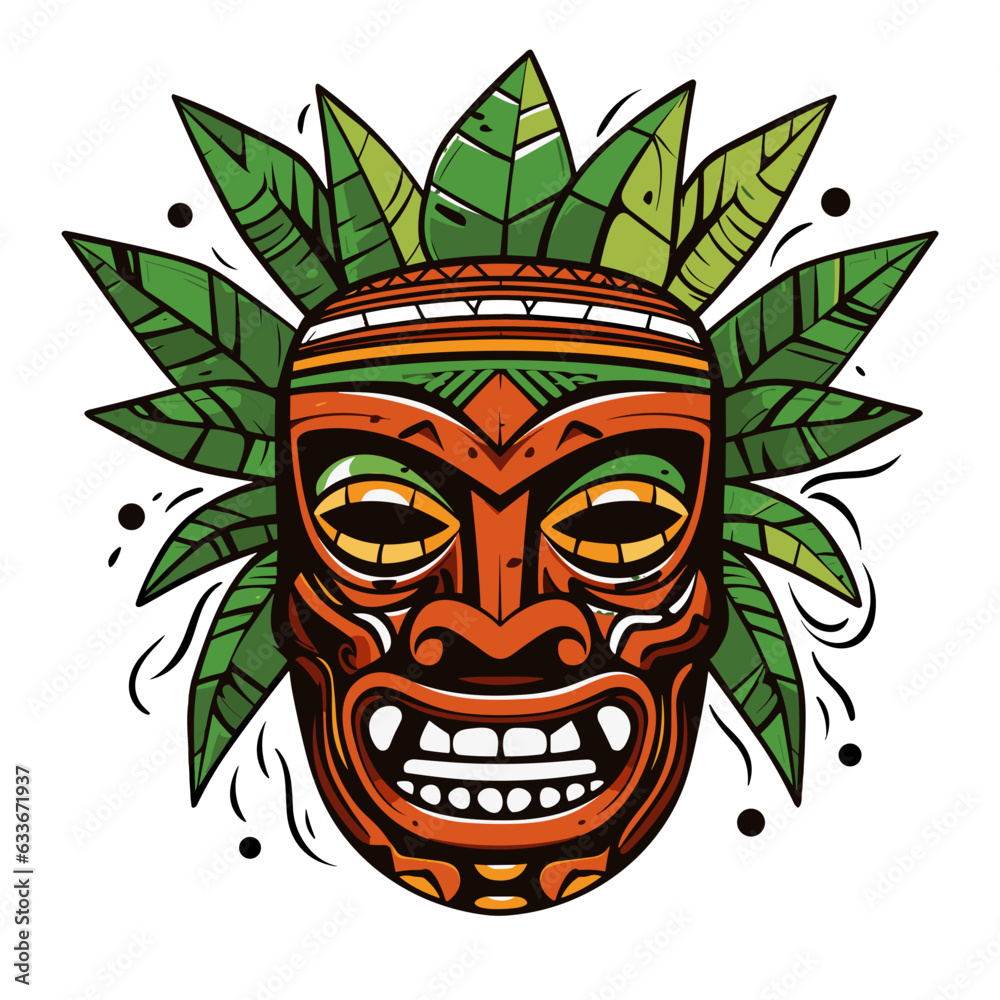 Aztec-Inspired Mask: A Blend of Tribal Symbolism and Animated ...