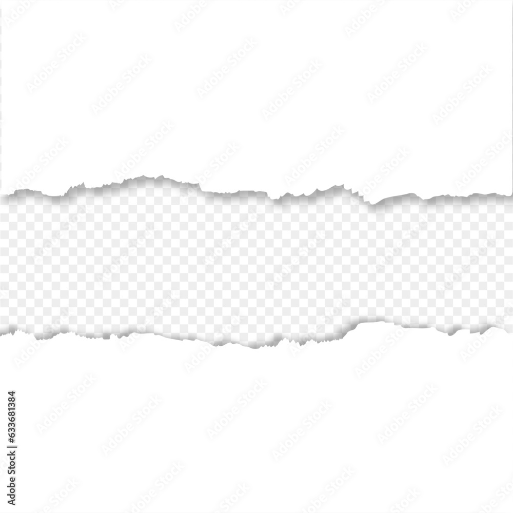 Torn paper frame on transparent background vector stock illustration ...