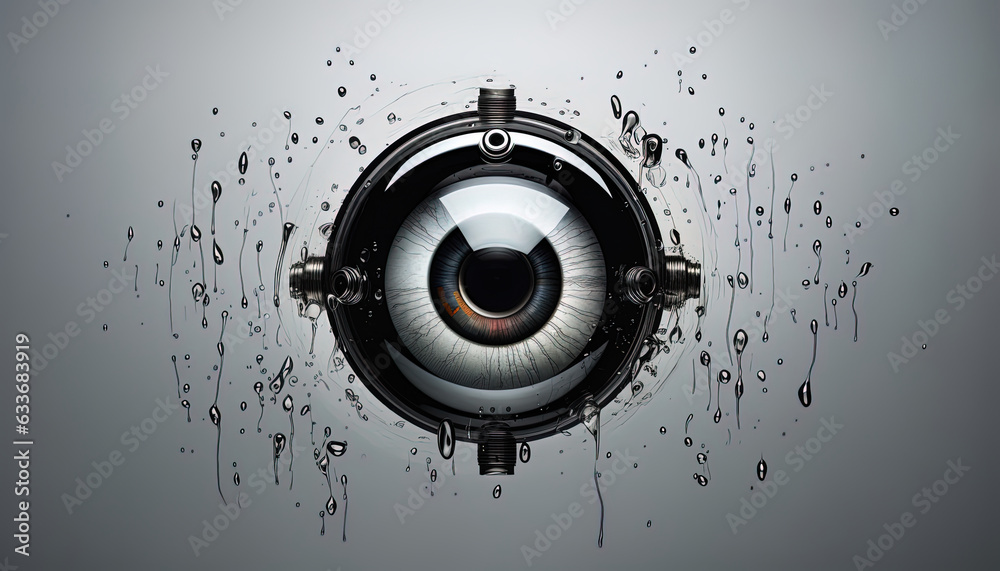 Lens of a camera that transforms into an eye capturing the beauty of ...