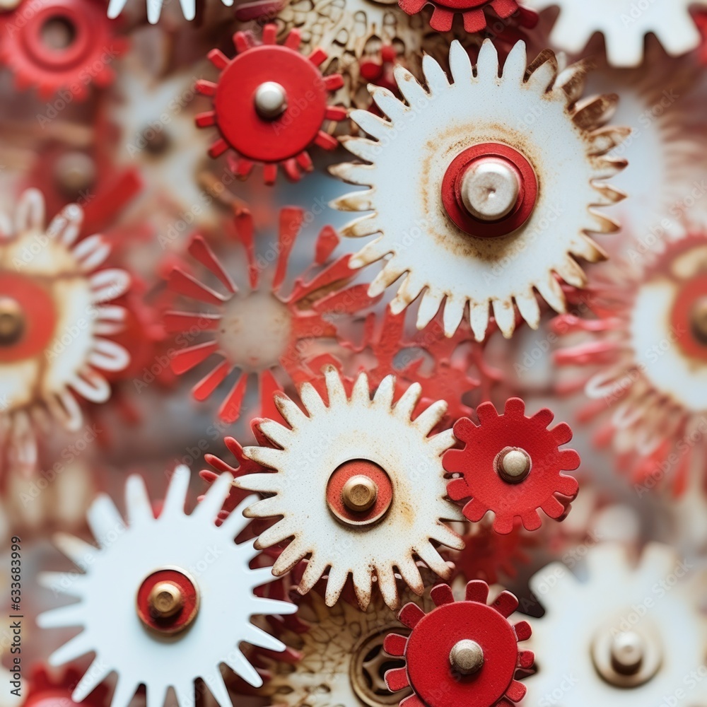 Seamless texture - Rusty red and white metal flowers made from ...