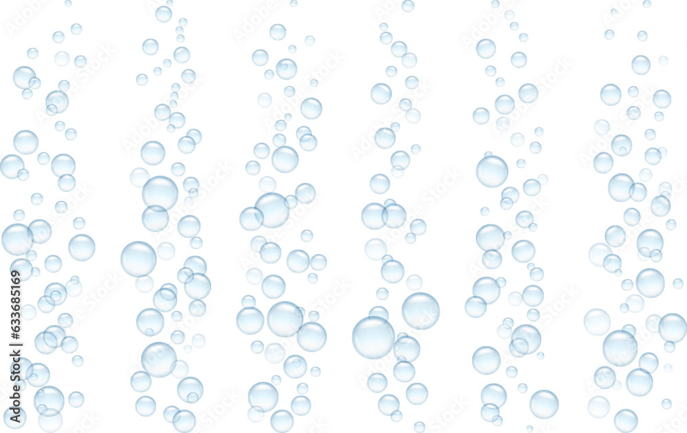 Fizzy bubbles in transparant water. Effervescent vitamin pill or ...