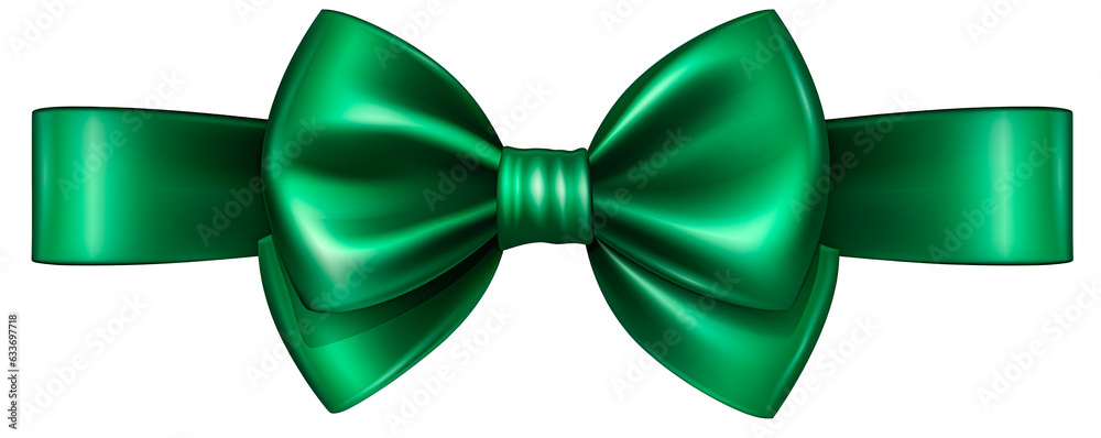 lazo verde sobre fondo blanco transparente, PNG. ilustracion de ia ...