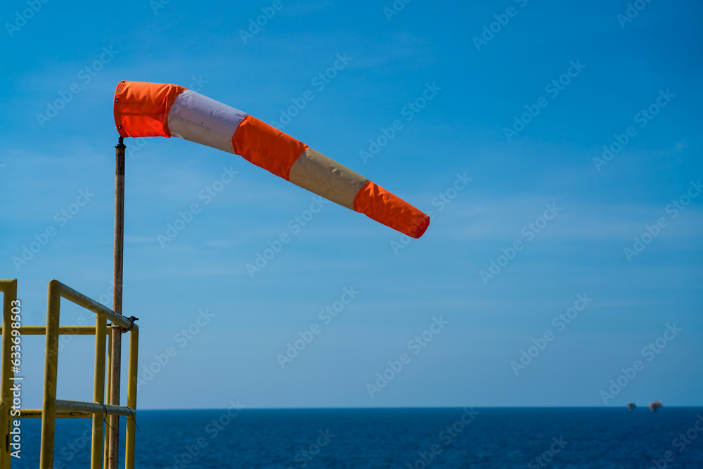 Offshore Wind Direction Flags on Drilling Rigs. Stock Photo | Adobe Stock