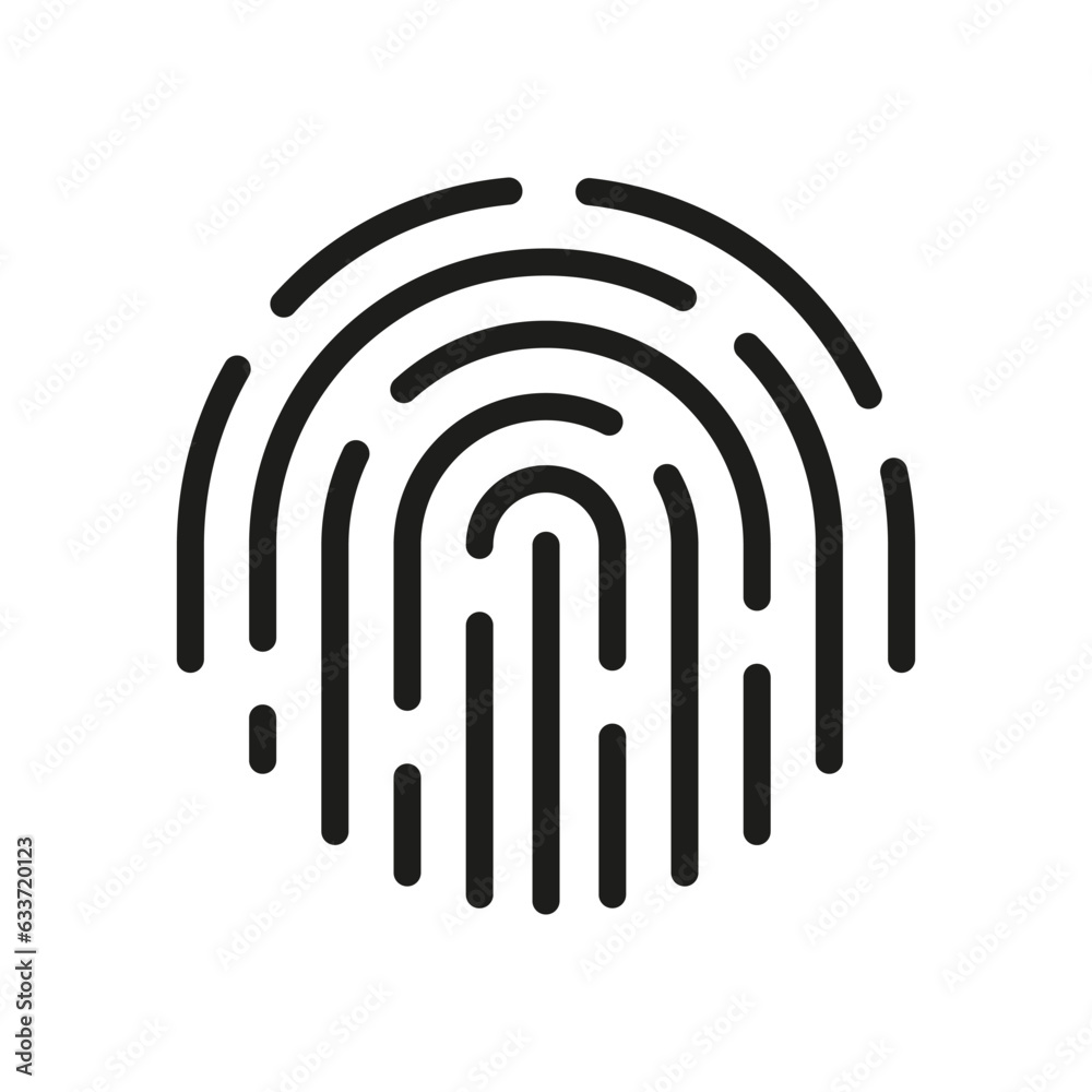 Fingerprint Line Icon. Unique Finger Print ID, Human Biometric Identity ...