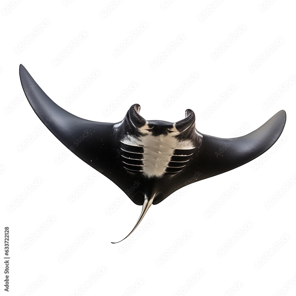 Manta Ray isolated on white background with clipping path. Full Depth ...
