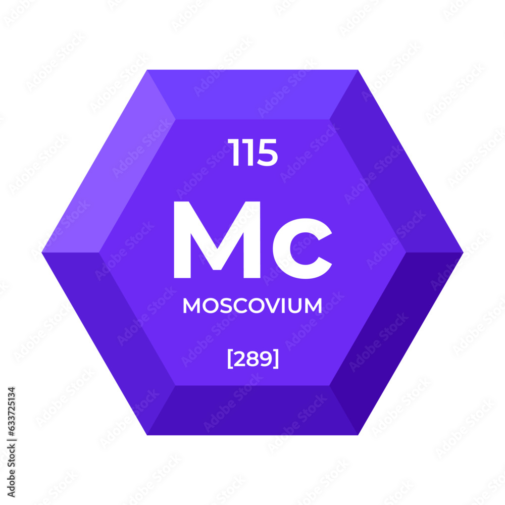 Moscovium is chemical element number 115 of the Post Transition Metal ...