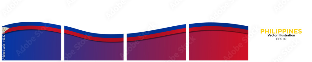 Set of Continuous Philippines Flag Template Frames. Set of carousel ...