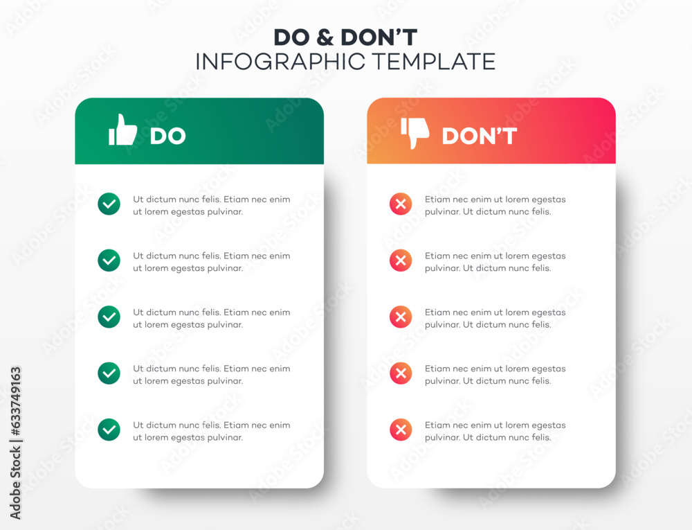 Do and dont infographic template vector 10 eps Stock Vector | Adobe Stock