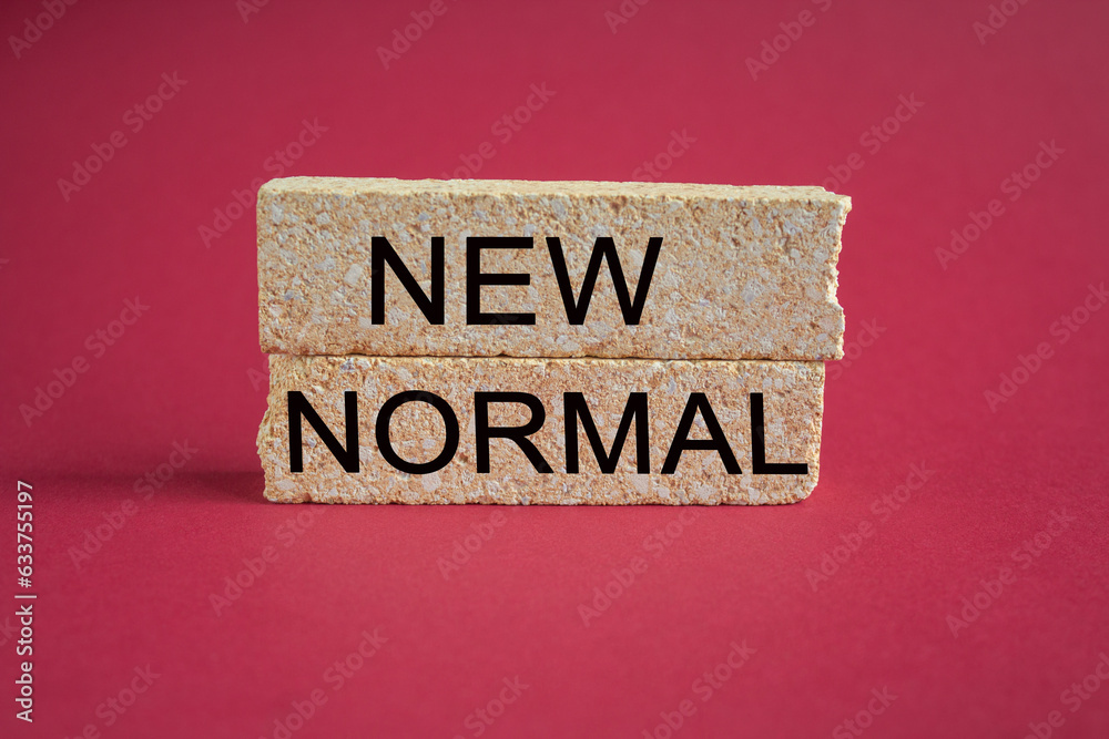 Brick blocks for new normal wording. The world is changing to balance ...