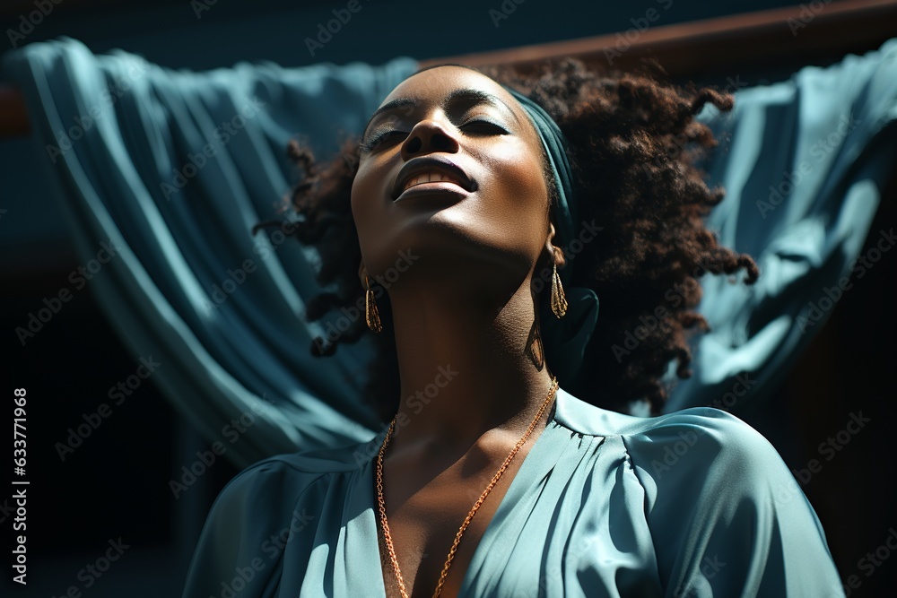 Woman Embracing Bold Curves in Candid Shot. Pop Colorism and Sleepycore ...