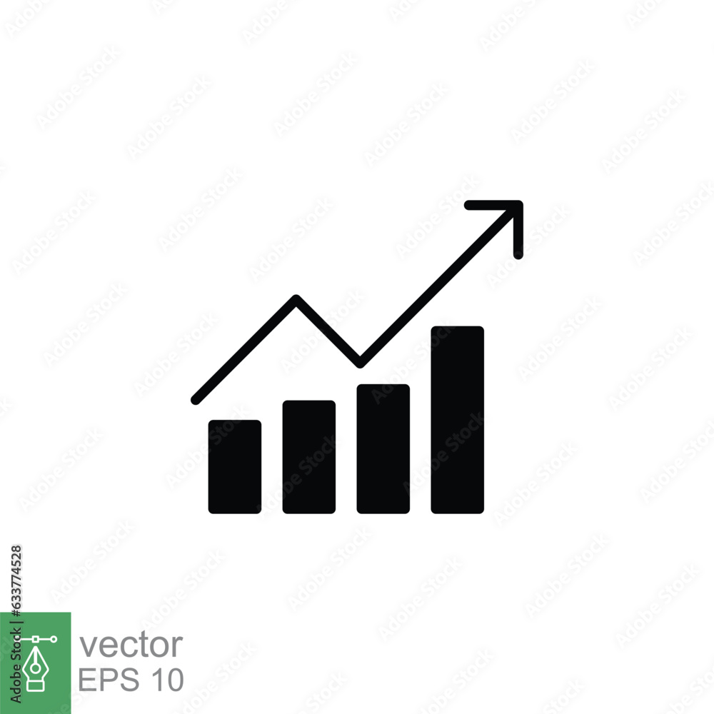 Profit growth icon. Simple solid style. Growing bars graphic with ...