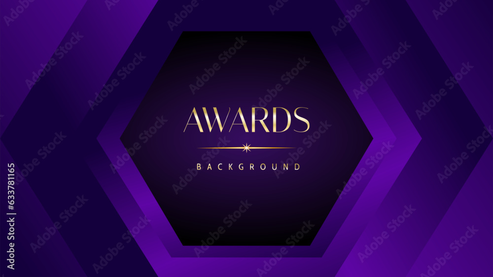 Purple golden royal awards graphics background. Elegant modern template ...
