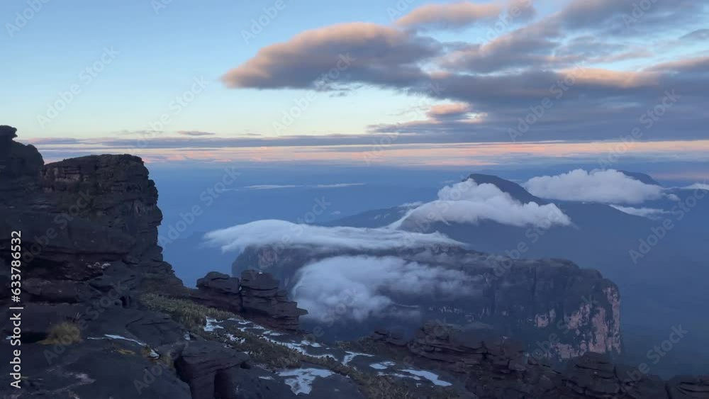 Panorama from top of Tepuy Mount Roraima stunning views of plateau and ...