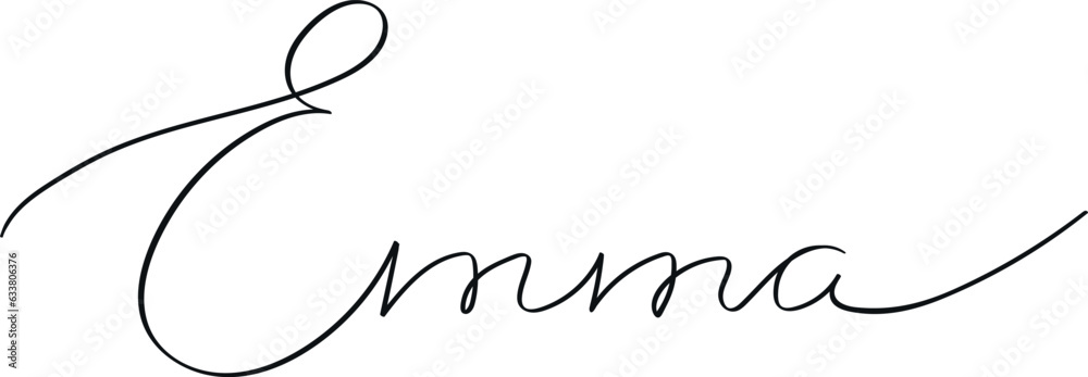 Female name Emma. Girl’s name Handwritten lettering calligraphy ...