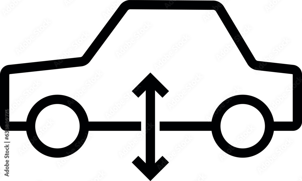 Car air suspension icon. Warning signs and symbols. Stock Vector ...